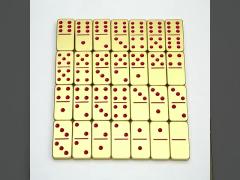 Double 6 Six Metal Domino Set With 28 Giant Aluminum Alloy Domino Blocks Laser Printed Desktop Game“Pai Jiu”