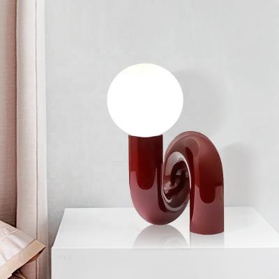 China Modern Creative LED Table Lamp Lighting fixtures Nordic Designer Shaped Glass Table Light Study Bedroom Desk Hotel Table Lamp for sale
