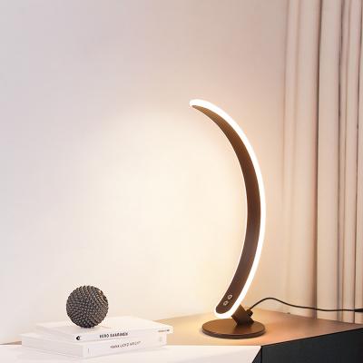 China Factory price custom design curve lamps home decor bed read led table lights for sale