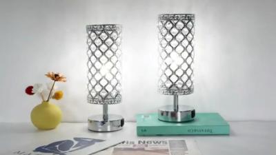 China New design modern nightstand lamp Luxury crystal table lamp living room hotel decorative lights with USB charger for sale