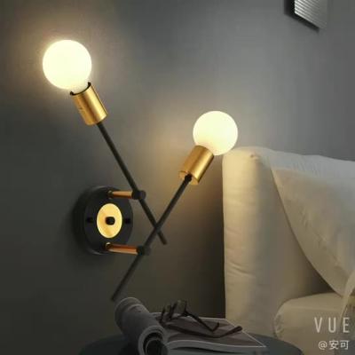 China Brass wall lamp led bar bedroom modern customized design Iron wall lamps indoor 2 light wall sconce modern minimalist for sale