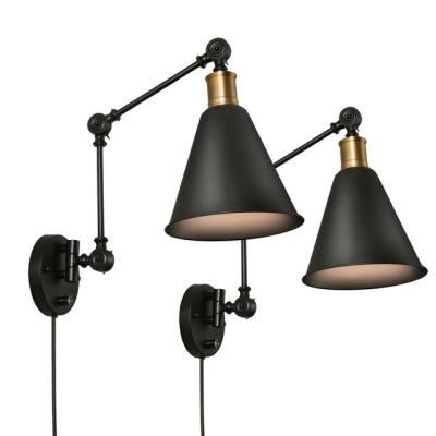 China adjustable lamp  Amazon Hot sale Vintage Retro Industrial Style Bar Stairs Corridor Aisle Balcony Entrance Wall Lamp with plug for sale