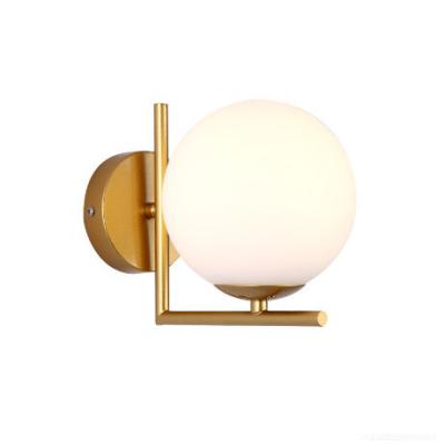 China Nordic Minimalist Bedroom Decoration Iron Wall Lamp High Quality Decorative Glass Wall Lamp for sale