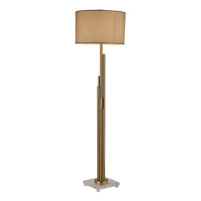 China Fashion Golde White Cloth Lamp Shade Noble Luxury Floor Lights Led Modern High Quality Custom Floor Lamp for sale