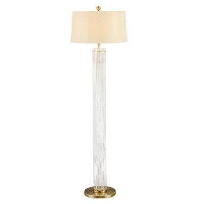 China Concrete Custom Beige Fabric Brass Body Floor American Style Turkish Mosaic Glass Floor Lamps for sale