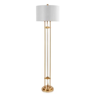 China Led high quality custom floor lamp Modern metal brass designer hotel lighting standing lights with glass floor lamp for sale
