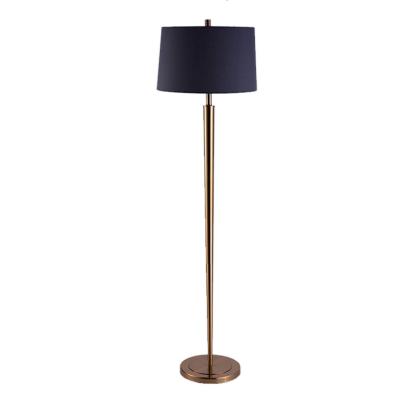 China Simple Creative Cloth Art Led Corner Stand Column Black Floor Lamps For Home Bedroom for sale
