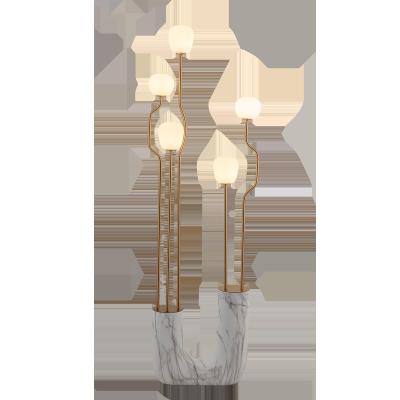 China Post-modern Simple Creative Floor Lamp Marble Base Marble And Iron Style LED Sofa Floor Lamp Light for sale
