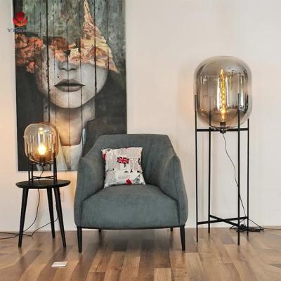 China Decorative morden funky bubble glass floor lamp standing lamp yard decoration modern floor lamp for sale