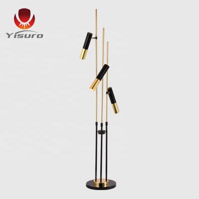 China Nordic Designer Spotlight Chandelier Light Aluminum Standing Lighting Fixture Metal Downlight  Black and Gold Corner Floor Lamp for sale