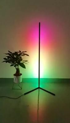 China Modern bedroom black led simple RGB floor light color changing minimum corner stand smallest corner floor lamp for sale