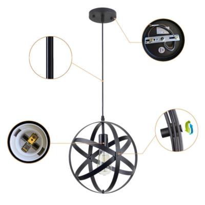 China Antique Vintage Luxury Pendant Light Creative Retro Mounted Modern Ceiling Black Chandelier for sale