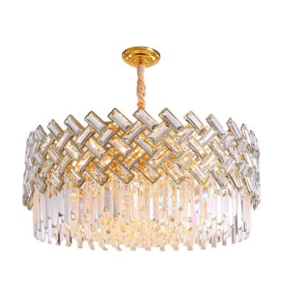 China Chandeliers lighting golden Creative hotel modern luxury residential crystal pendant crystal led light for sale