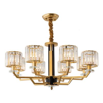 China European classical villa decorative pattern crystal decorative material chandelier Living room pendant light for sale