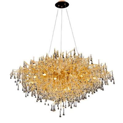 China Modern luxury living room bedroom art aluminum creative new golden crystal chandelier home decor luxury k9 crystal chandelier for sale