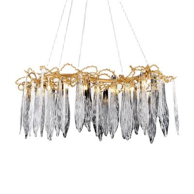 China Personality designer metal nordic vintage decorative lighting gold dining living room hotel glass pendant light for sale