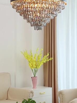 China Antique black round crystal chandelier pendant lighting for loving room amazon top seller crystal luxury led light for sale