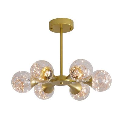 China Ball nordic dining room home lighting modern chandelier cheap living room glass light vintage hanging chandelier for sale