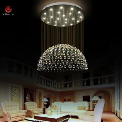 China hotel lobby staircase Nordic simple crystal lamp  Custom crystal lamp  Living room crystal lamp K9 hotel bedroom only for sale