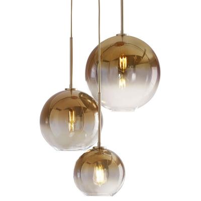 China Restaurant Lights Gradient Color Pendant Lamp Glass Lighting For Room for sale