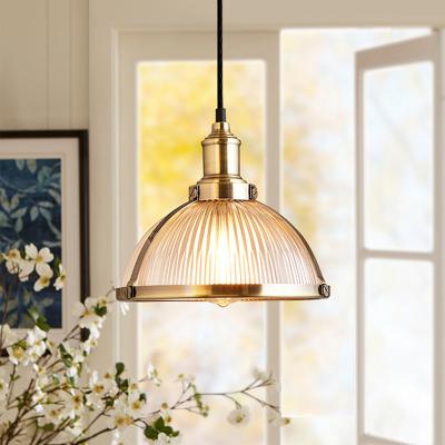 China 2019 New design creative antique bronze chandelier glass lamp decoration hanging iron  pendant light for bedroom and office for sale