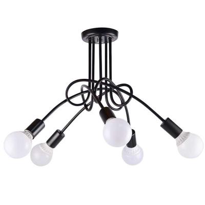 China Modern Chandeliers Lamp 3/5/8 Heads Black Iron Pendant Light for sale