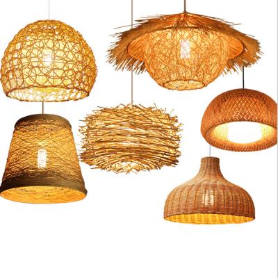 China Chandelier Lamp Hanging Suspension Modern bamboo cane lights Hotel Lighting Chandeliers For black Ceiling Rattan Pendant Light for sale