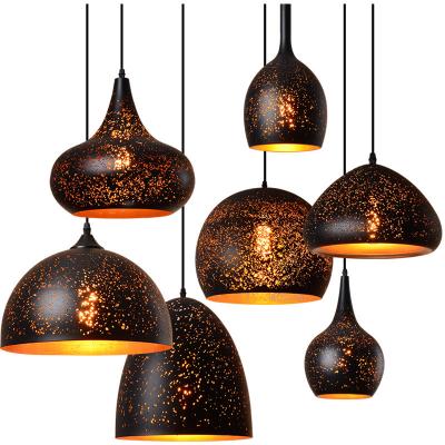 China Etch Art Loft Iron Chandelier Hanging Industrial Vintage Luxury Pendant LED Light for sale