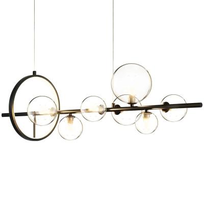 China Glass Balls Black Long for Living Room Bedroom Kitchen Nordic Pendant Lamp Decoration Home Indoor Lighting Led Modern Chandelier for sale