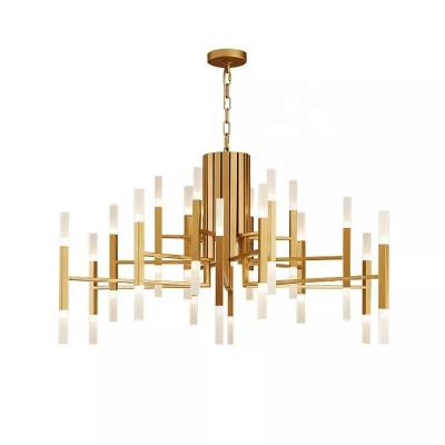China Modern LED Chandelier for living Room Luxury Crystal Chandeliers Lighting Gold/ Black/White Polished Steel Design Chandelier for sale