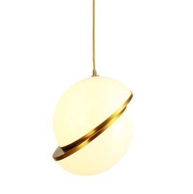 China round shape living room kitchen restaurant milky hanging modern creative sphere acrylic ceiling light  lighting chandeliers for sale