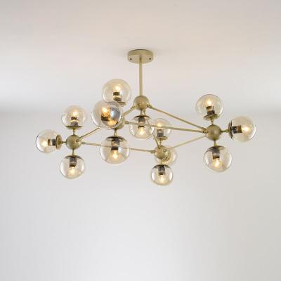 China Postmodern Magic Bean Glass pendant lamp Metal Ceiling Light 13 lights Pendant Lighting for sale