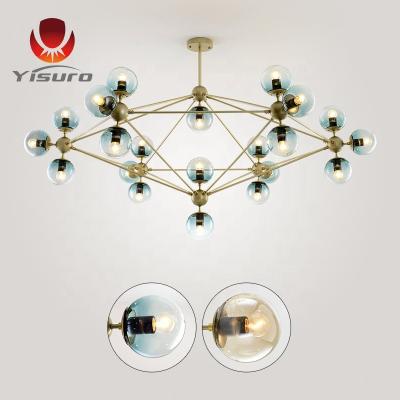 China Hot Sale Gold Magic Bean LED Glass Pendant Lights For Dinning Vintage Loft Industrial Ball Chandelier for sale