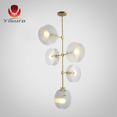 China Modern Design Simple Living Room Lighting Lamp Gold Circular Pendant Lights for sale