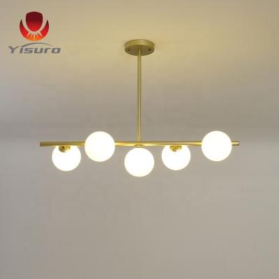 China Nordic Simple Brass Metal modern hanging glass balls chandelier sputnik pendant light hanging glass ball lamp for sale