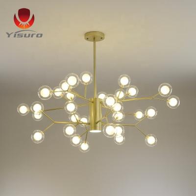 China hot sale guzhen suspended ceiling lighting creative art  glass leaf chandelier gold metal star shaped ceiling lamp for sale