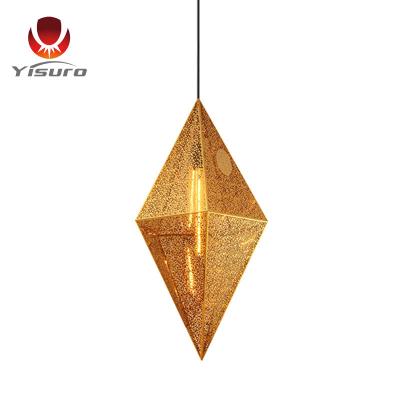 China New style stainless steel diamond shaped modern minimalist pendant lamp light for sale