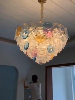 China New contemporary luxury art tiered hanging lamp chandelier with crystal glass accents home decor luxury k9 crystal chandelier for sale