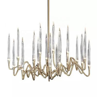 China Modern Ceiling Hanging Light Gold Living Room Chandelier 18-Light Electroplate Iron luxury Chandelier light for sale