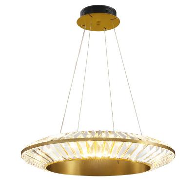 China Hotel light luxury all copper crystal chandelier simple atmosphere living room dining room lamp natural crystal lamps for sale