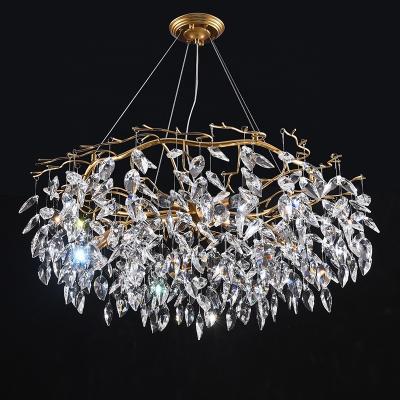 China Modern Luxury Gold Crystal Chandelier Lighting Large Led Chandeliers Fixtures for Living Room Hotel Hall Art Decor Hanging Lamp for sale
