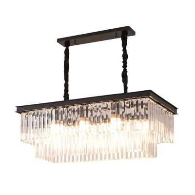China Modern Simple Village Crystal Chandelier Iron Pendant Light For Living Room for sale