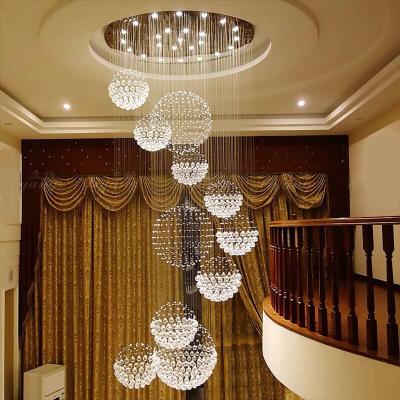China Luxury Hotel Wedding Stairs Led Party Fancy Crystal Chandelier Light Ceiling Lamp for sale