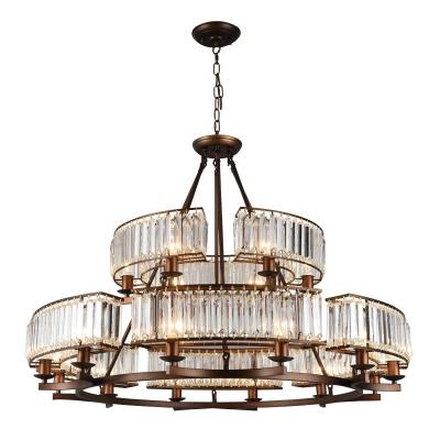 China Modern LED Crystal Chandeliers Lighting Ceiling Gold Luxury Pendant Light Fixture for Living Room Hotel Hall Decor Hanging Lamp for sale