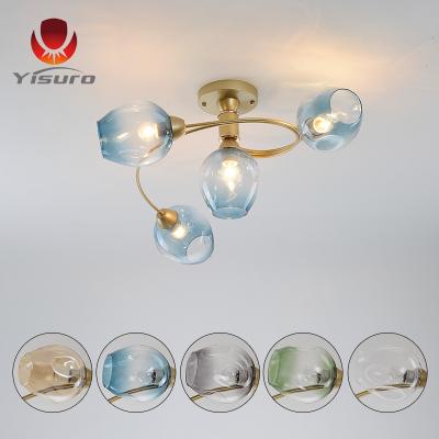 China E27 holders cover bedroom hanging pendant lamp white amber glass ceiling light ball lamp shade for sale