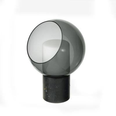 China Post-modern simple glass cover personalized creative table lamp designer hotel living room desk marble ornament table lamp for sale