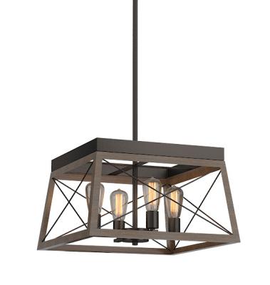 China Rustic Vintage Kitchen Hanging Farmhouse Antique Caged Chandelier Pendant Light for sale