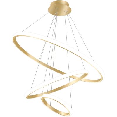 China Living Room Dining Room Circle Rings Acrylic Aluminum Body ring fixture LED Ceiling Lamp Modern Pendant Lights for sale