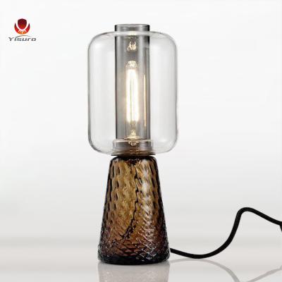 China Postmodern light luxury glass table lamp simple creative designer showroom model room bedroom study decoration bedside lamp for sale