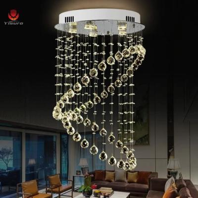 China Modern K9 Round Crystal Chandelier Lighting for Dining Room Living Room Bedroom Pendant Lamp LED Raindrop Ceiling Light Fixture for sale
